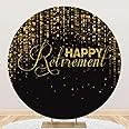 Amazon.com : DORCEV Happy Retirement Round Backdrop Cover 7.2x7.2ft ...