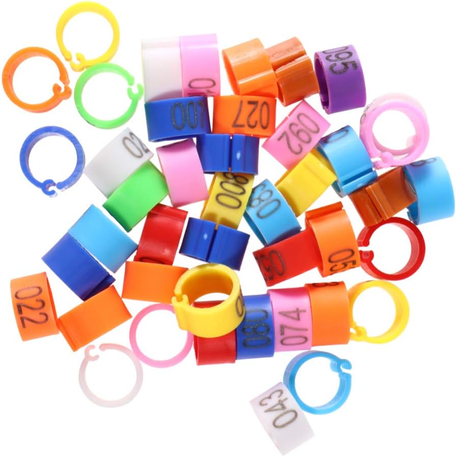 POPETPOP 100pcs Bird Rings Leg Bands – Bird Bands Clip on Leg Rings for ...