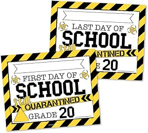 Amazon.com: 10 Quarantine First and Last Day of Homeschool Signs ...