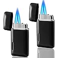 Amazon.com: Futlidys 2 Pack Mini Torch Lighter Butane Refillable, Double Flame Butane Lighter ...