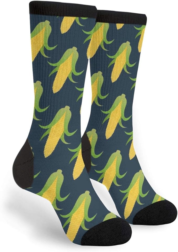 Amazon.com: Yellow Corn On The Cob Men's Unisex Novelty Crew Socks Fun ...