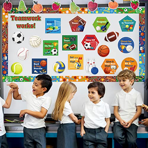 Sports Motivational Bulletin Board Set With Bulletin Board Borders ...