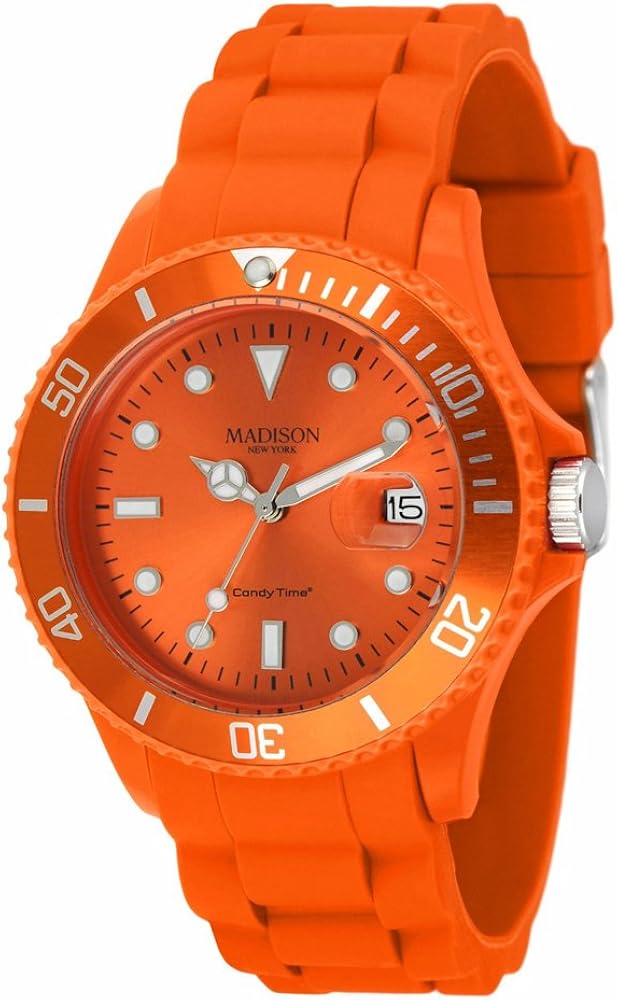 Madison New York Unisex-Armbanduhr Candy Time Silicon Analog orange ...