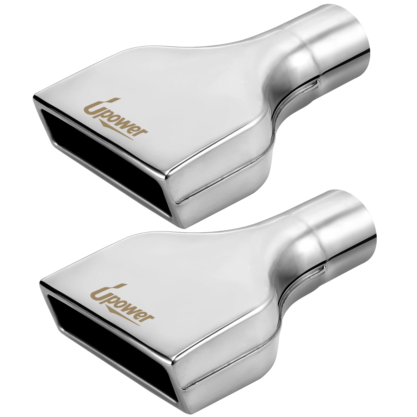 Upower 2PCS Exhaust Tip 2.5" Inlet 2" x 6" Outlet 10" Long Rolled ...