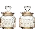 Amazon.com: DNIENKGE Glass Storage Jars with Cute Heart Shaped Lids ...