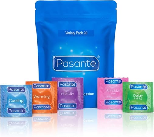 Pasante Mixed Standard Size Condoms - Pack of 20 - Packaging May Vary ...