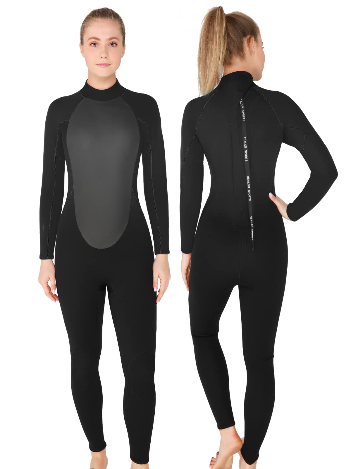 REALON Wetsuit Womens 4/3mm Mens Neoprene Full Body Thermal Scuba ...