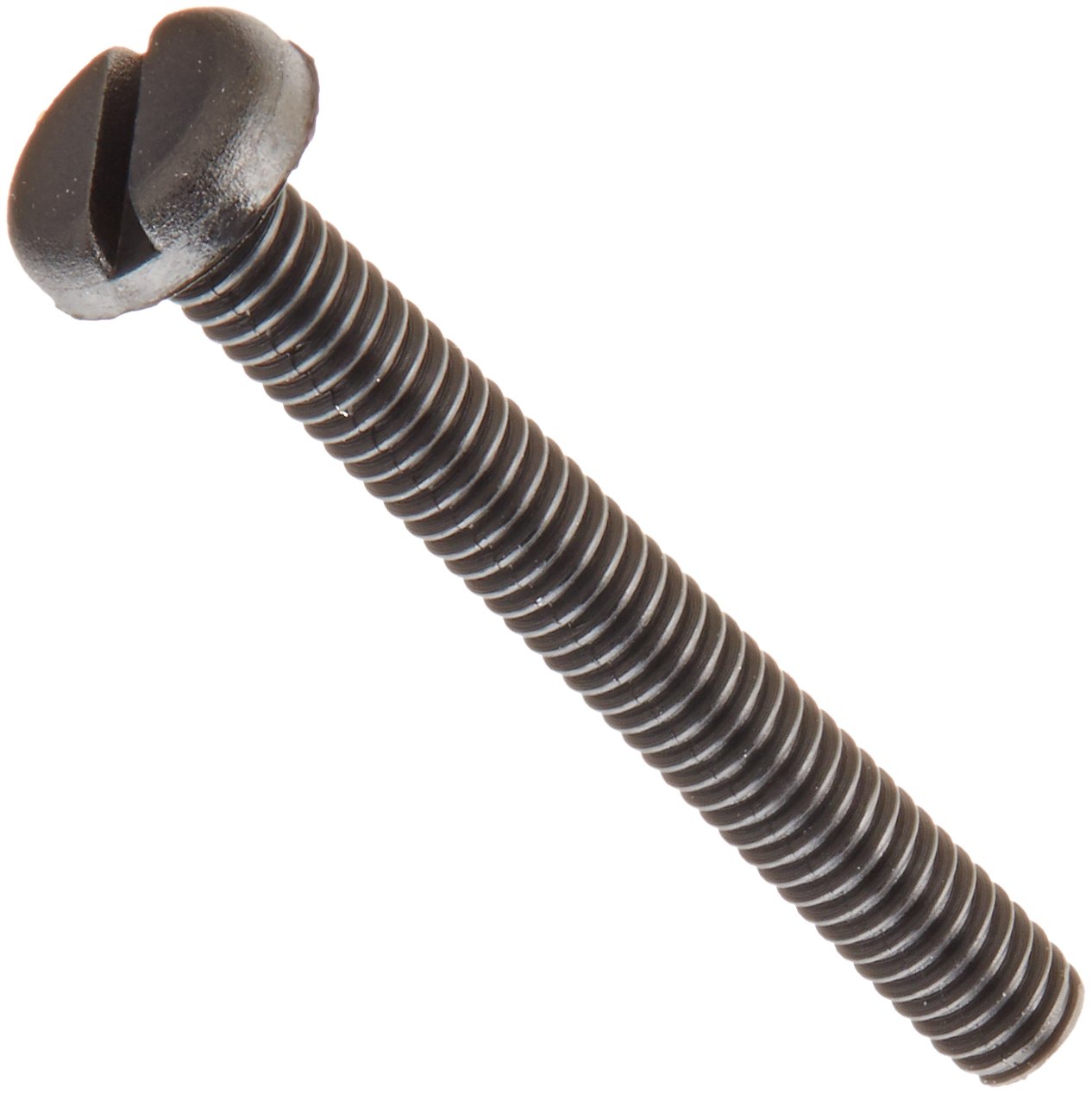 Nylon 6/6 Pan Head Machine Screw, Black, Slotted Drive, M2.5-0.45 ...