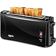 Amazon.com: JEWJIO Slim Compact 2 Slice Toaster with Wide Long Slot ...