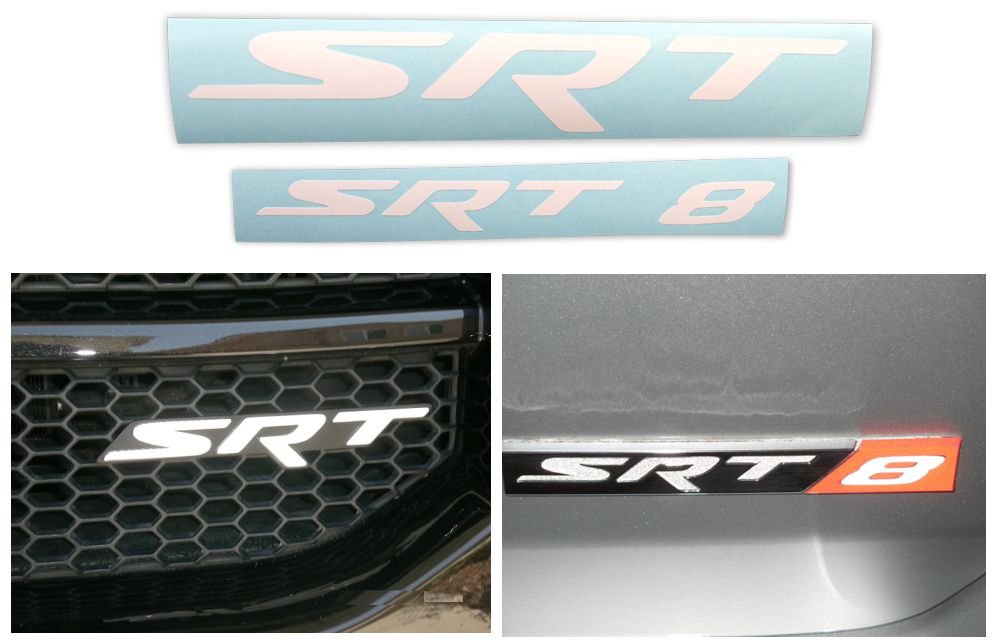 Amazon.com: Reflective Concepts - SRT Grille and Trunk Badge Overlay ...