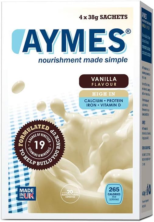 Aymes Powdered Shake Vanilla Flavour Sachets 38g – Sachets of 4 – BigaMart