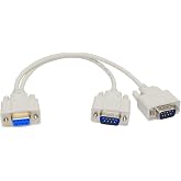 Amazon.com: PNGKNYOCN 30cm DB9 Y Splitter Cable DB9 9 Pin 1 Male to 2 ...