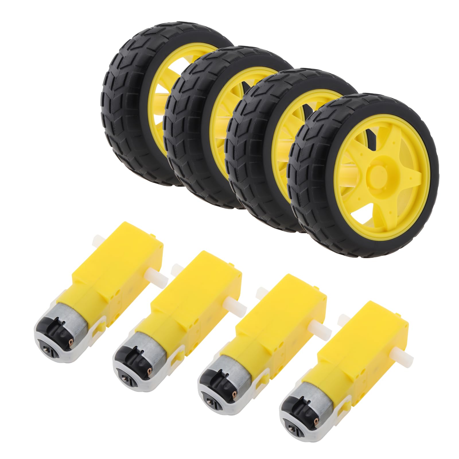 Mua 4Set DC TT Motor Wheel Kit 4PCS DC Electric Motor 3-6V Dual Shaft ...