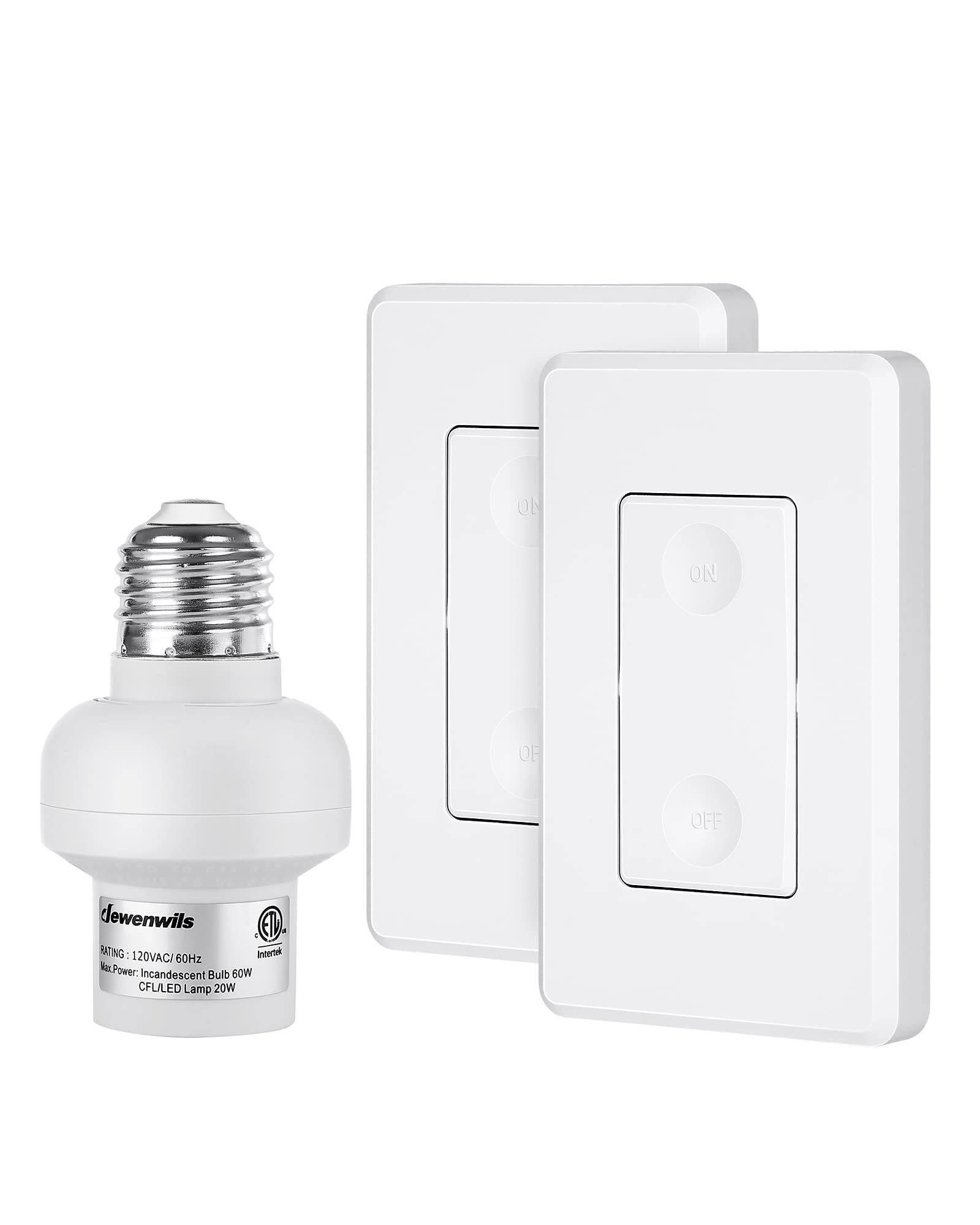 DEWENWILS Remote Control Light Bulb Socket, Wireless Light Switch for ...