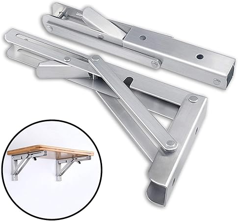 Folding Shelf Brackets - Heavy Duty Stainless Steel Collapsible Shelf ...