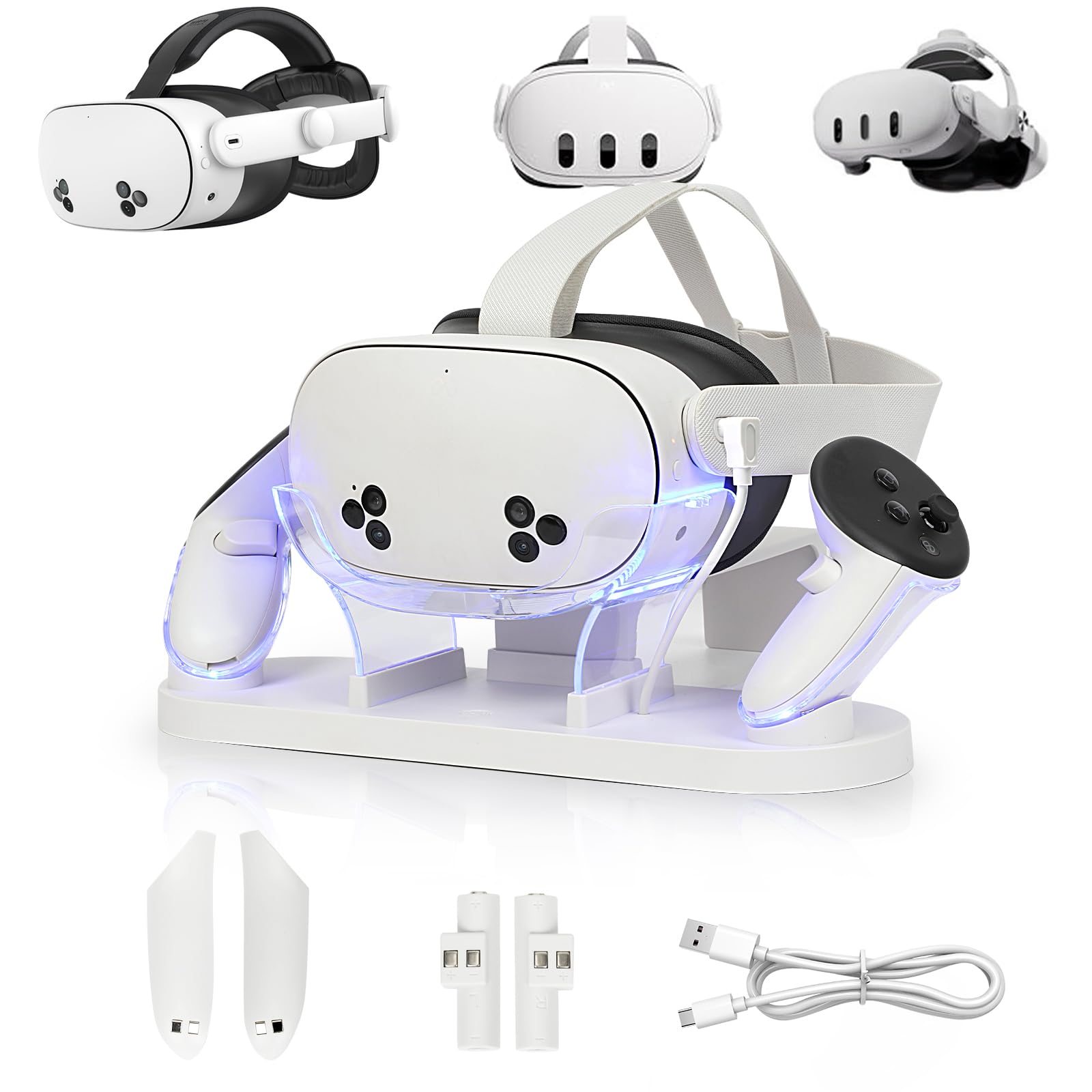 VR Charging Station for Meta Quest 3S/3 Headset and Handle Controller ...