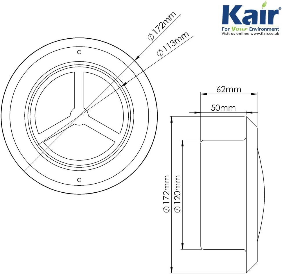 Kair Ceiling Valve 125mm – 5 inch Stainless Steel Adjustable Supply and ...