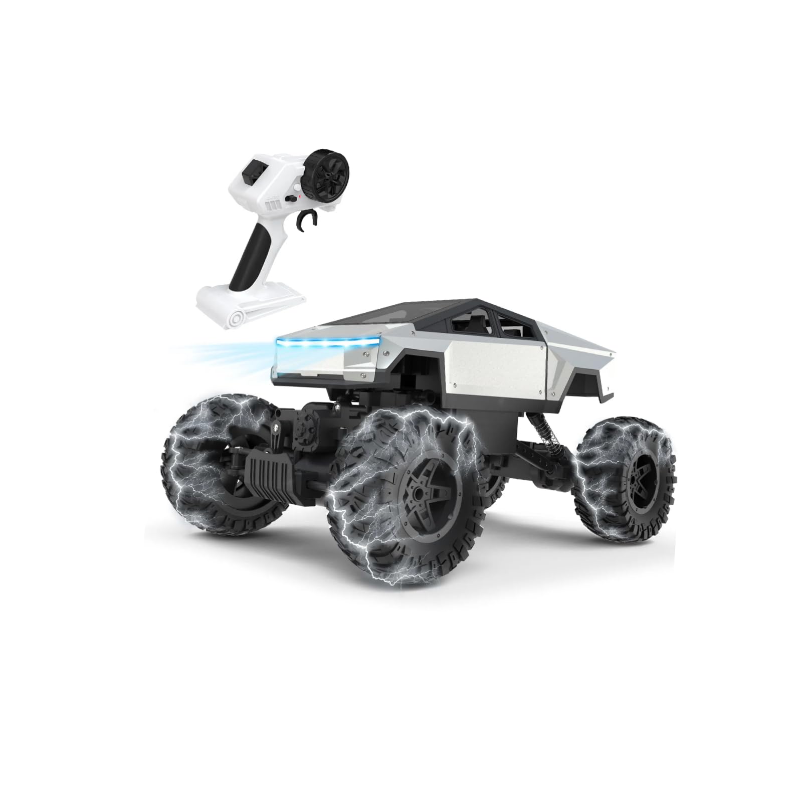NQD RC Truck, 1:12 Scale Big Cybertruck Model 4WD with Alloy Shell Dual ...