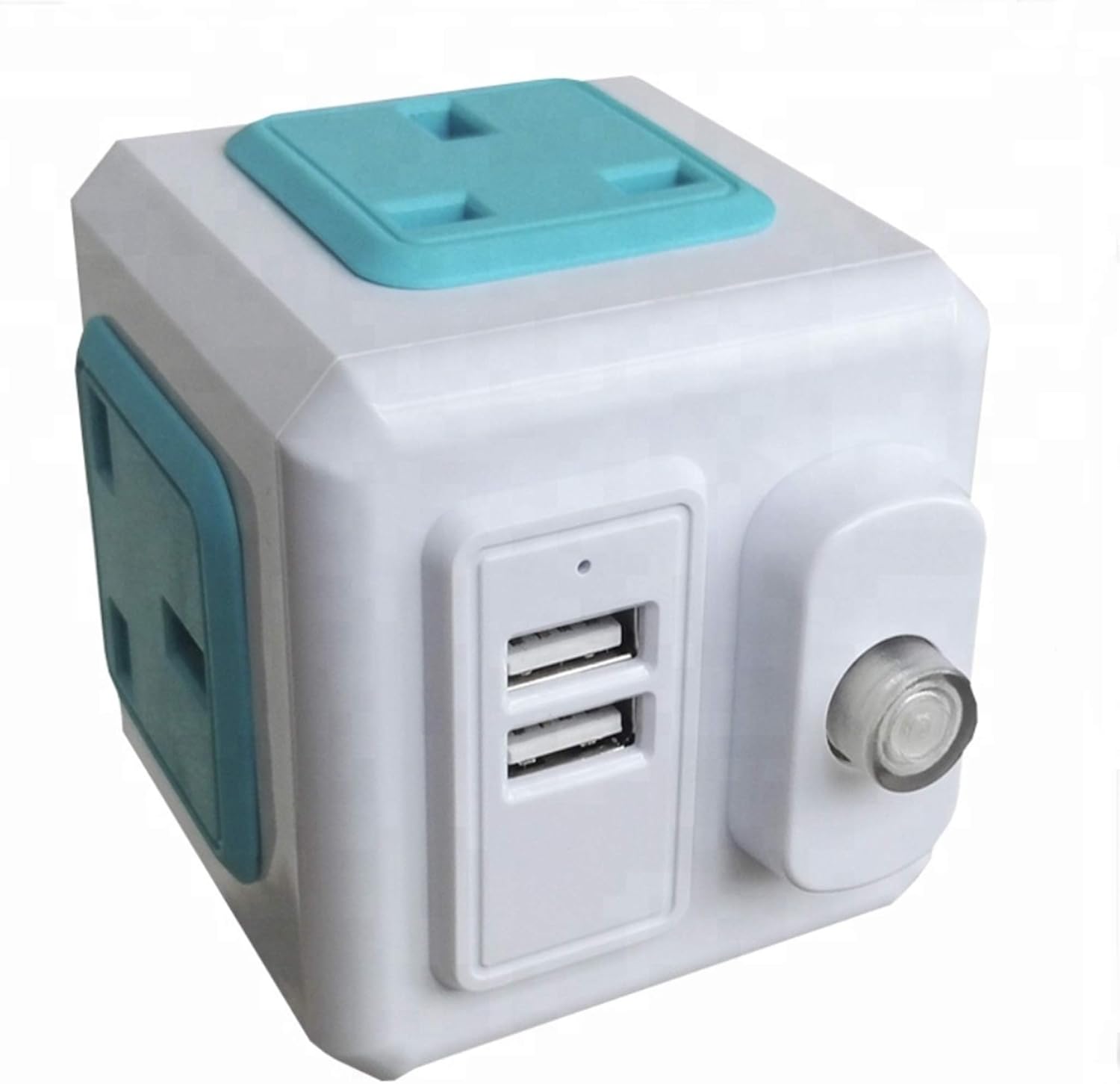 Mini Power Cube with 2 USB,4 Way Switched MagicCube 2m Extension Lead ...