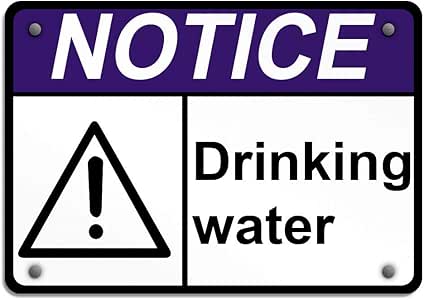 Notice Drinking Water W Symbol Metal Sign Warning Saftey Sign Pre ...