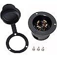 MECMO - NEMA L14-30 Flanged Inlet Generator Plug with Dust Cover, 30Amp ...