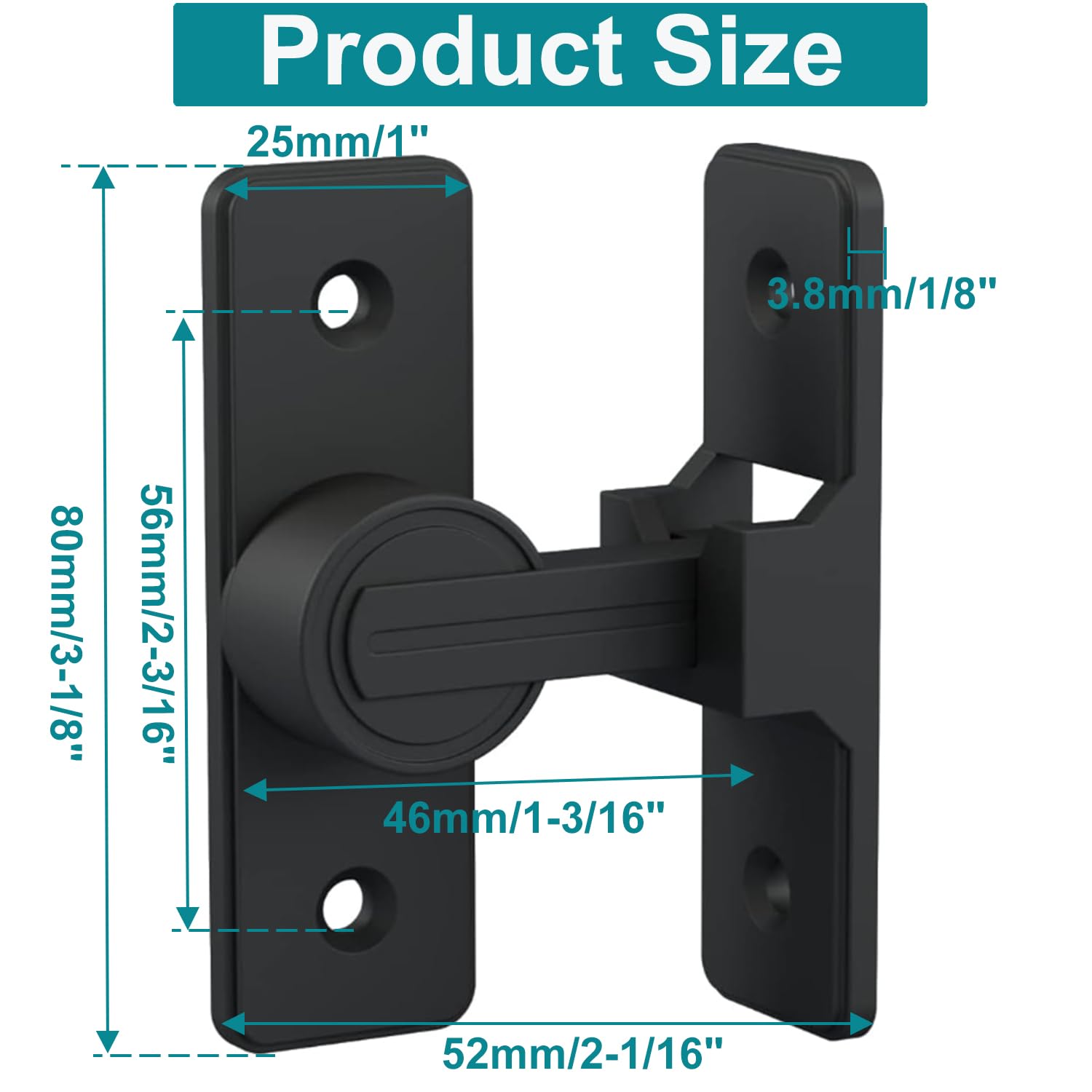 Barn Door Lock Hardware, 90 Degree Heavy Duty Gate Latches Flip Latch Safety Door Bolt Latch ...