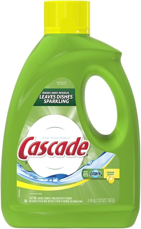 Amazon.com: Cascade Gel Dishwasher Detergent, Lemon Scent, 120-ounce ...