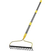 Amazon.com : HOMIMP Leaf Rake for Gardening, 11 Tines Lightweight ...