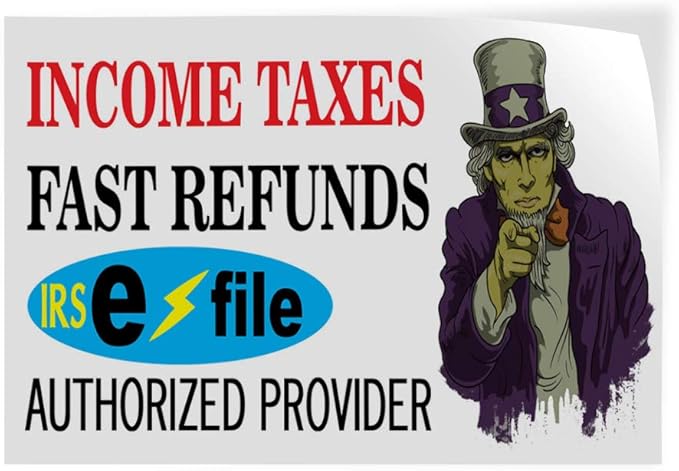 Amazon.com : Decal Stickers Multiple Sizes Income Taxes Fast Refunds ...