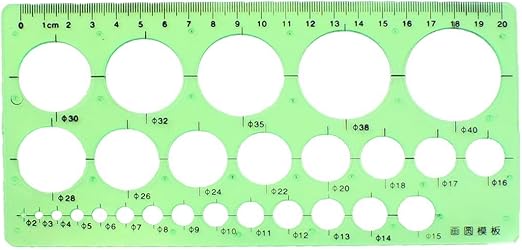 2mm-40mm Diameter Range Circles Plastic Stencil Template Ruler ...