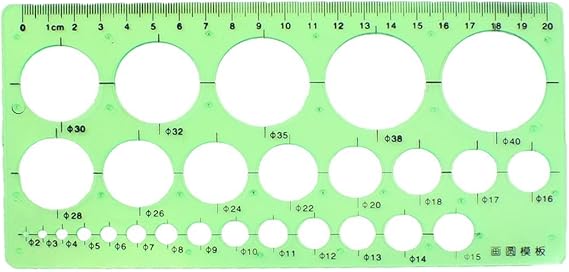 2mm-40mm Diameter Range Circles Plastic Stencil Template Ruler ...
