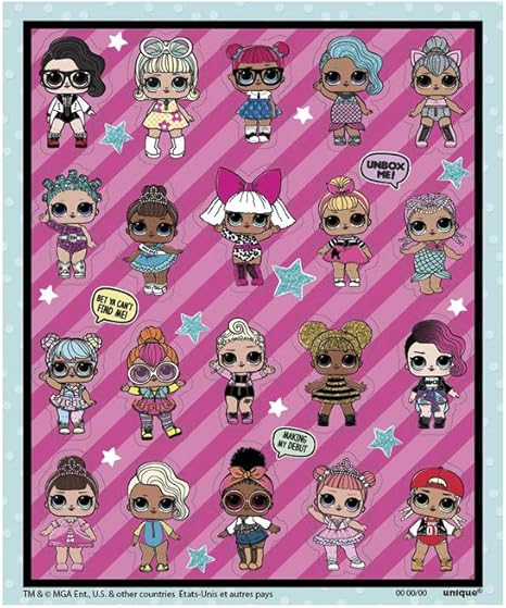 Unique 79119 LOL Surprise Sticker Sheets, 4 Count, Stickers - Amazon Canada