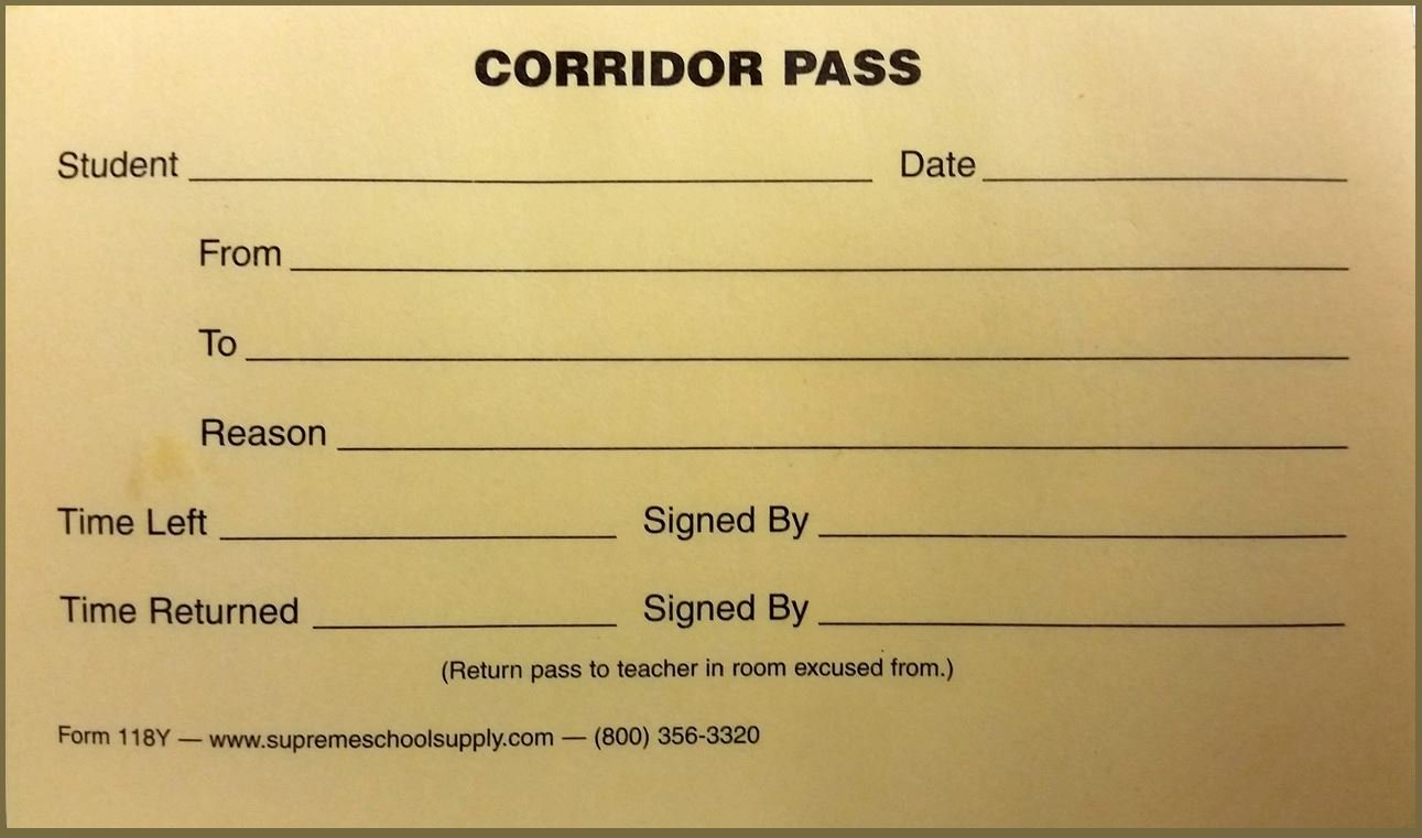 10 pack Corridor Pass 118Y Hall Passes Office Products