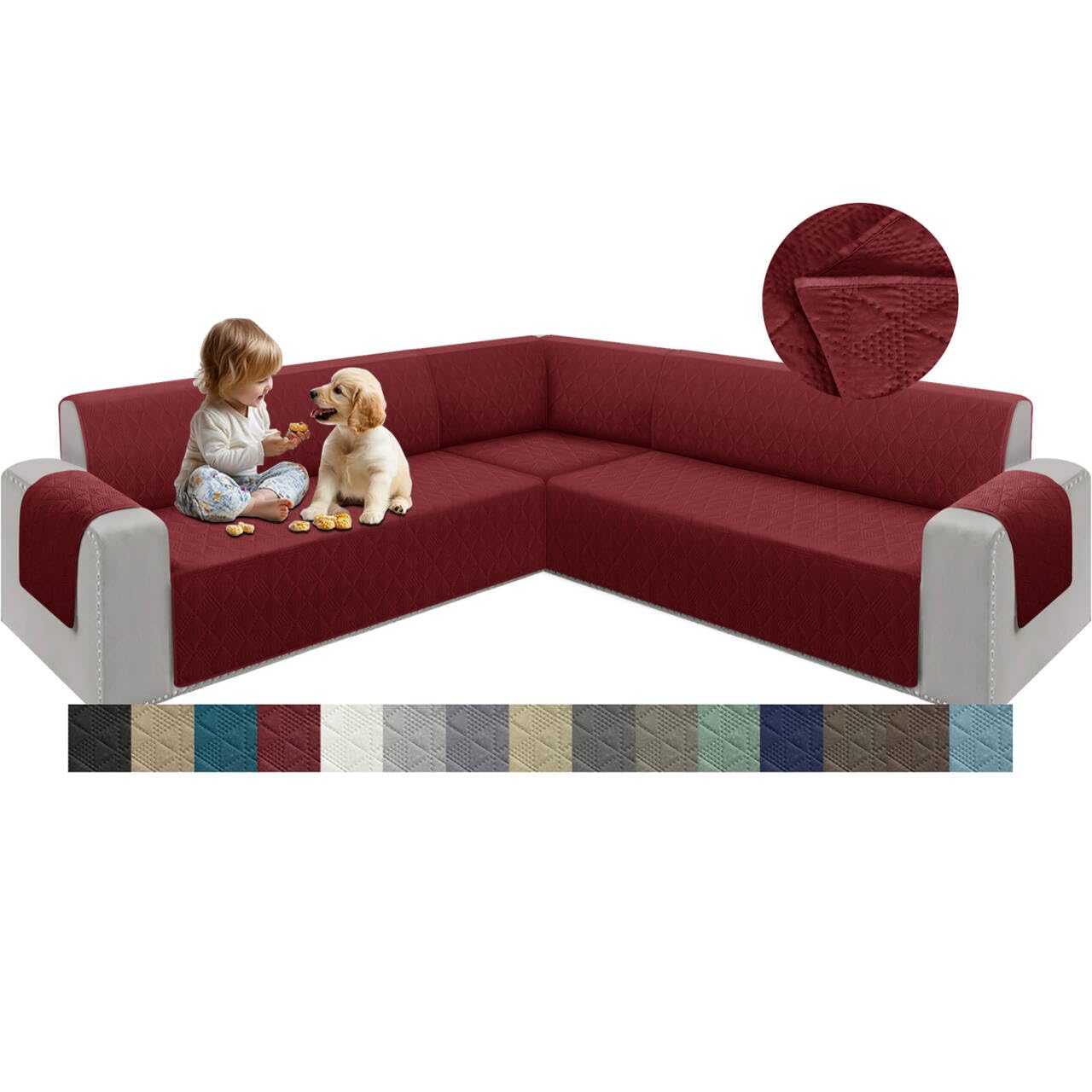 ALIECOM Corner Sectional Couch Covers L Shape Sofa Covers Washable ...