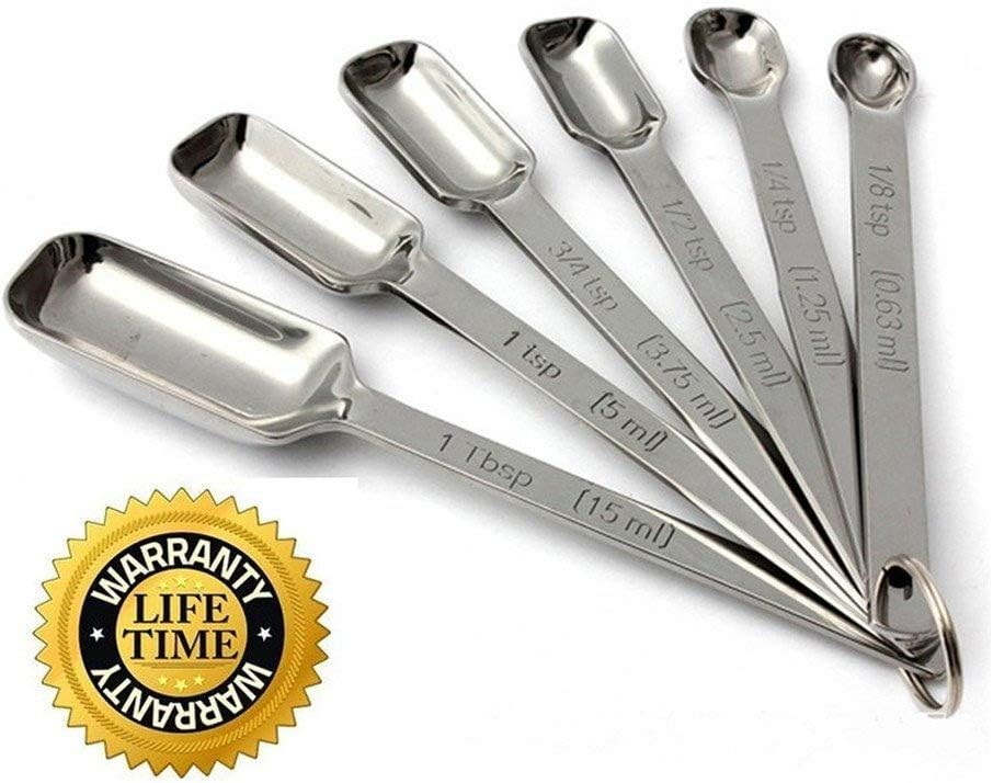 Elikeable 6-pc Stainless Steel Endurance Measuring Spoon Set (6 Pack ...
