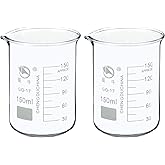 Amazon.com: PATIKIL 3Pcs 10ml Low Form Glass Beaker, 3.3 Borosilicate Glass Graduated Printed ...