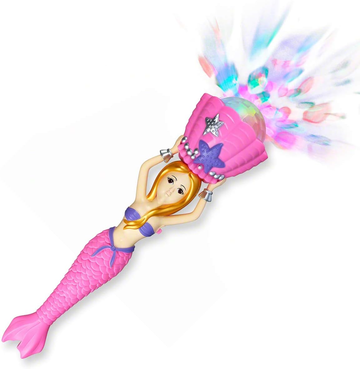 Amazon.com: FlashingBlinkyLights Pink Mermaid Spinning Light Projecting ...
