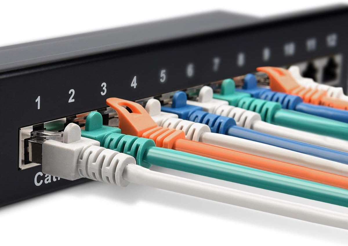 kwmobile Cat6 Patch Panel – Shielded Distributor Distribution Bay Field ...