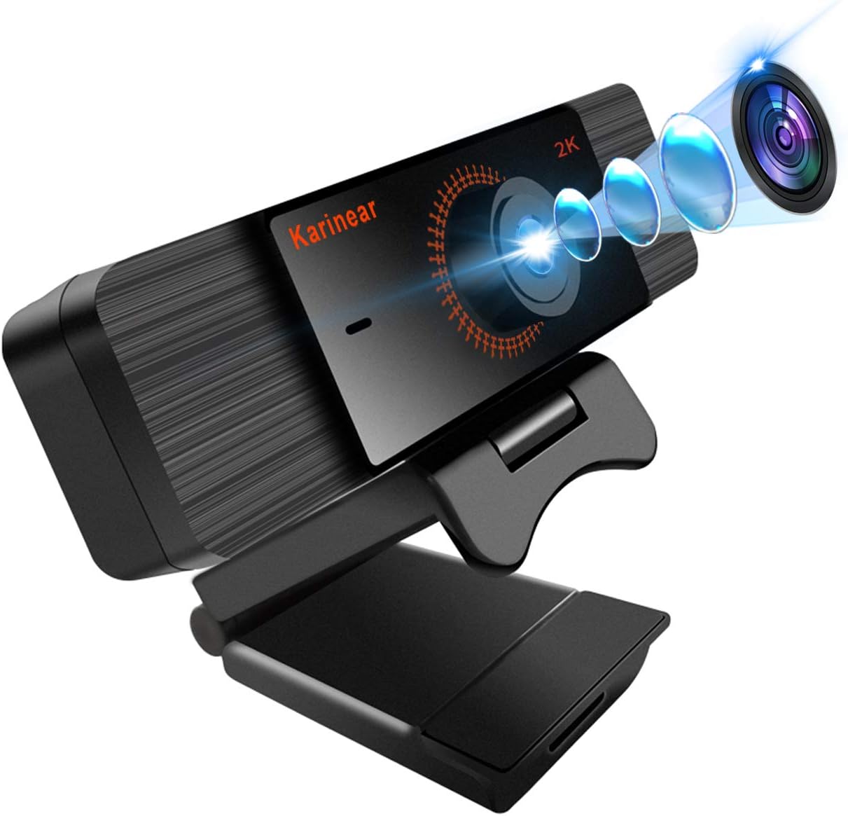 Karinear Webcam with Microphone, 2K Web Cam Full HD 1440P for Computers ...