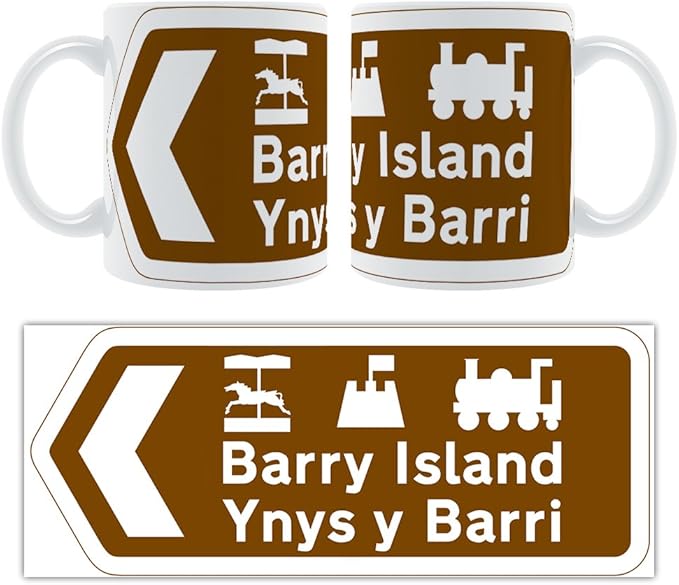 Barry Island Road Sign Mug - Ynys y Barri: Amazon.co.uk: Kitchen & Home