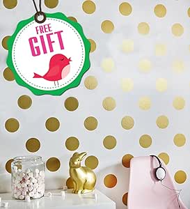 Amazon.com: Gold Polka Dot Wall Decals - Girls Appliques Circle Décor ...