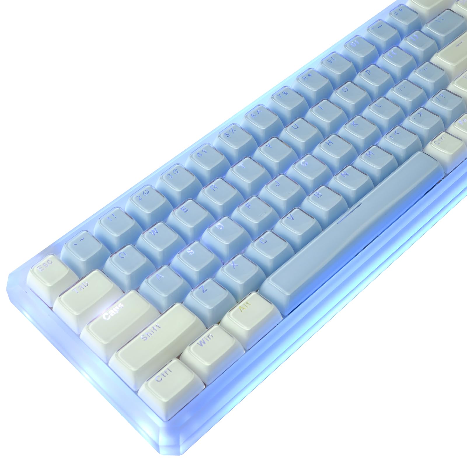 Mua Crystal KeyCaps,Blue-White 136pcs Jelly English Keycap Set,Cherry ...