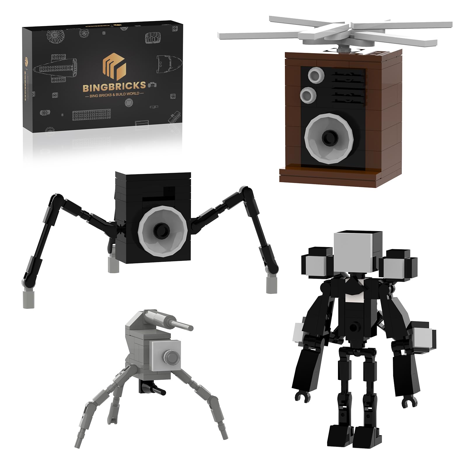 Mua Skibidi Mini 4-in-1 Speaker Man Cameraman Building Blocks Toys Set ...
