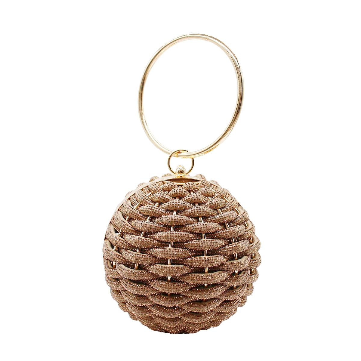 WuDiaoer Glitter Rhinestone Ball Shape Clutch Purse Round Ball Evening ...