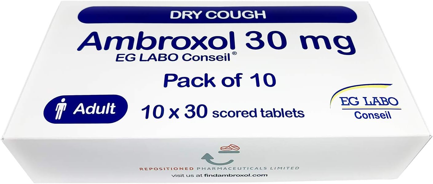 AMBROXOL Dry Cough Reliever, Sore Throat & Nerve Pain 30 mg Tablets ...