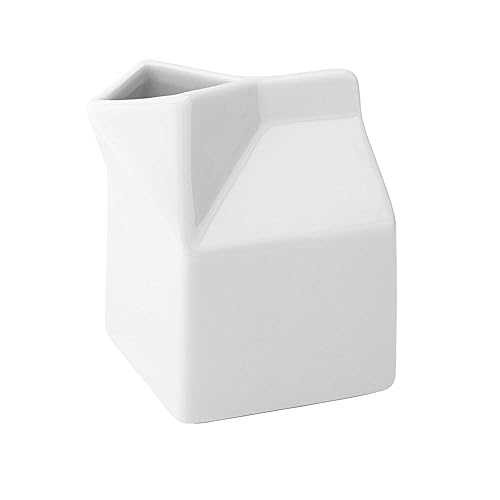 Ceramic Milk Carton 10.5oz / 300ml - Novelty Hot Beverage Service White ...