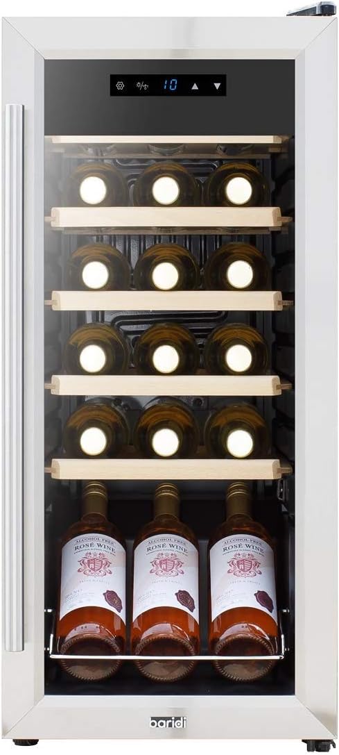 Baridi 18 Bottle Wine Cooler Fridge with Touch Screen Controls & LED ...