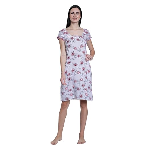 Buy White Cotton Printed Half Nighty for Women at Amazon.in