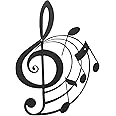 Amazon.com : Veemoon Musical Notes Sign Metal,Black Treble Clef Decor ...