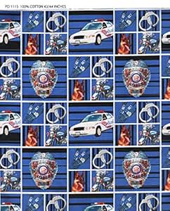 Amazon.com: POLICE DEPARTMENT COTTON FABRIC-POLICE QUILTING COTTON ...